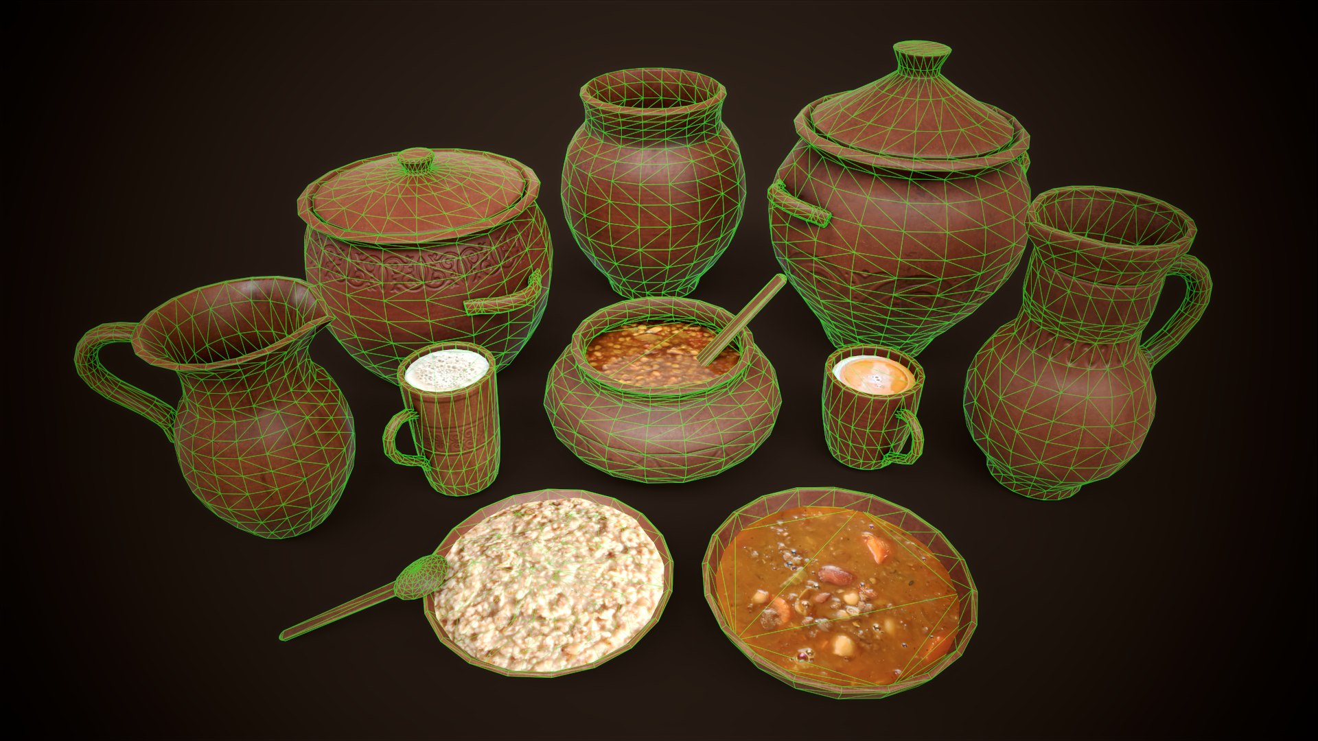 Medieval Clay Tableware Pack 3D Model - TurboSquid 2048465