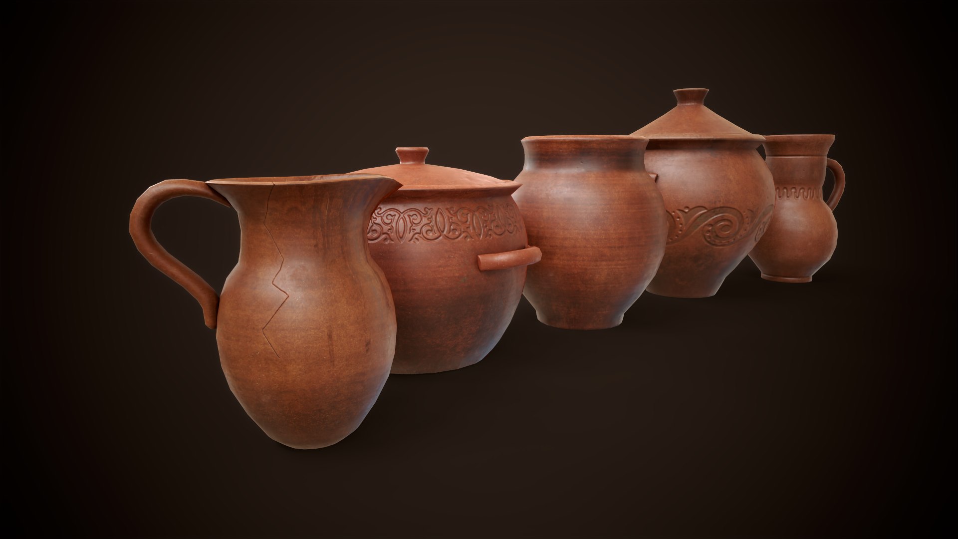 Medieval Clay Tableware Pack 3D Model - TurboSquid 2048465
