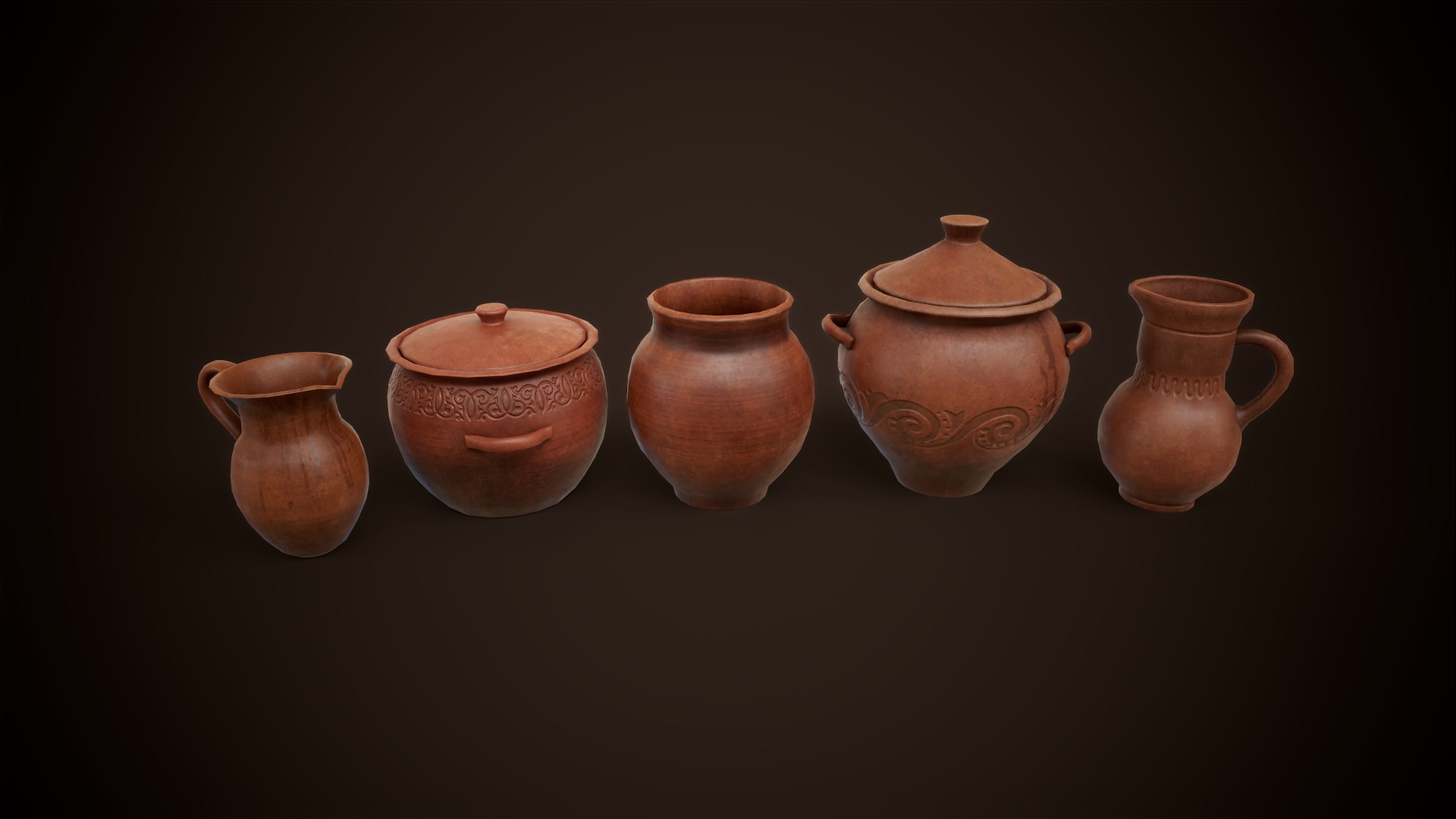 Medieval Clay Tableware Pack 3D Model - TurboSquid 2048465