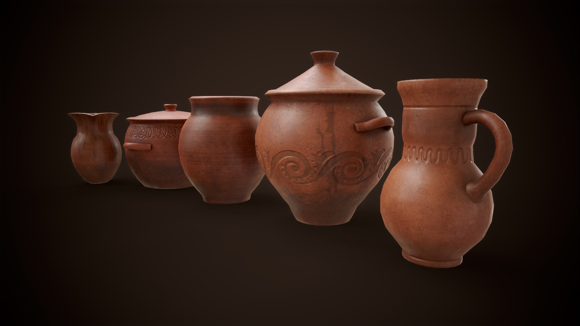 Medieval Clay Tableware Pack 3D Model - TurboSquid 2048465