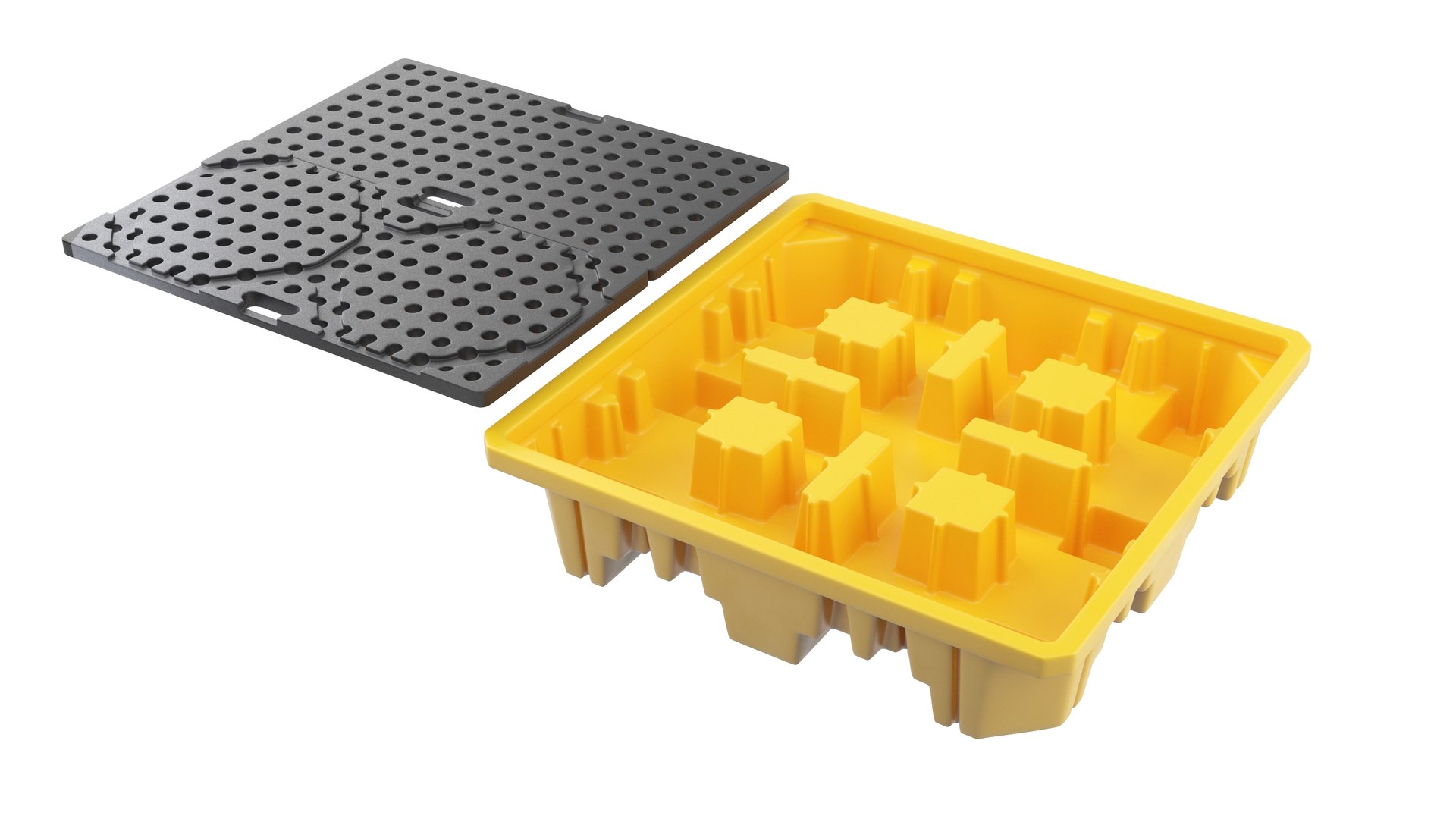3D Spill Pallet With Barrels - TurboSquid 2210073