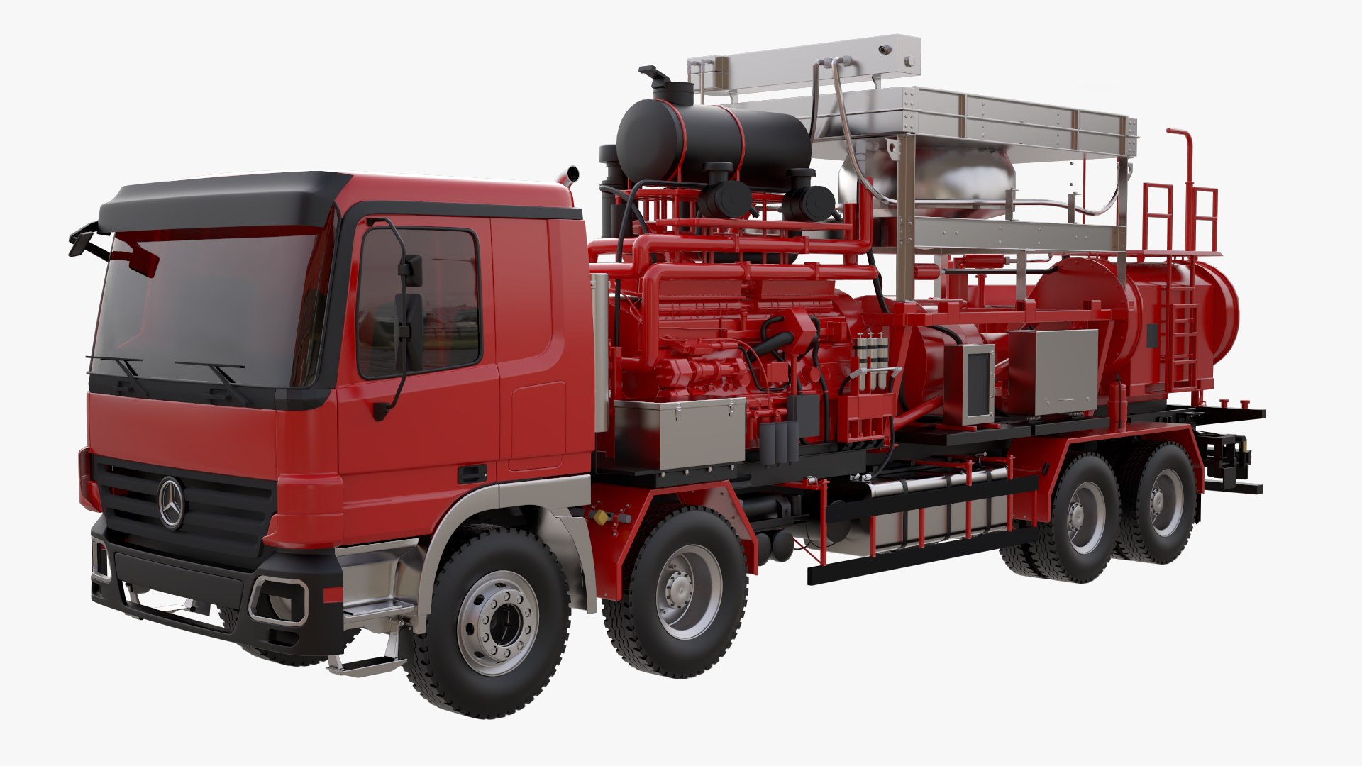 Mercedes Benz Oilfield Heavy-duty Fracturing Truck 3D Model ...