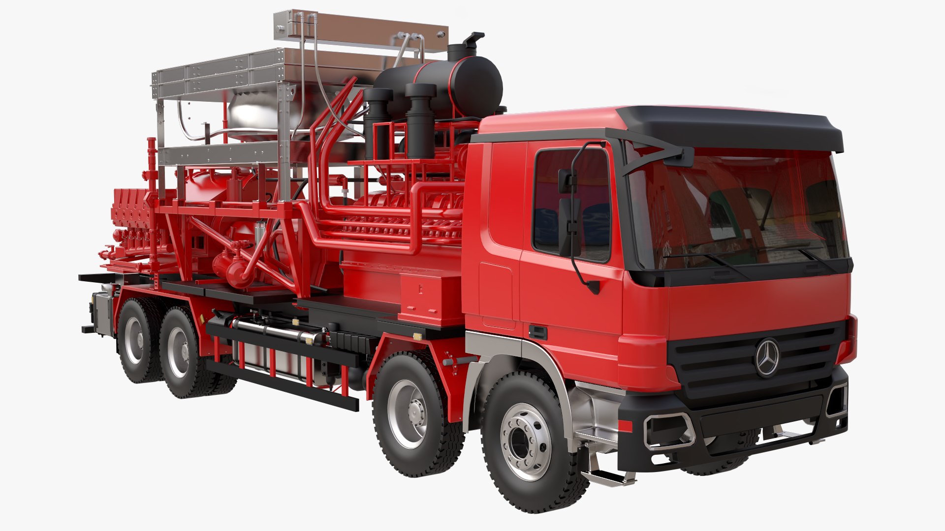 Mercedes Benz Oilfield Heavy-duty Fracturing Truck 3D Model ...