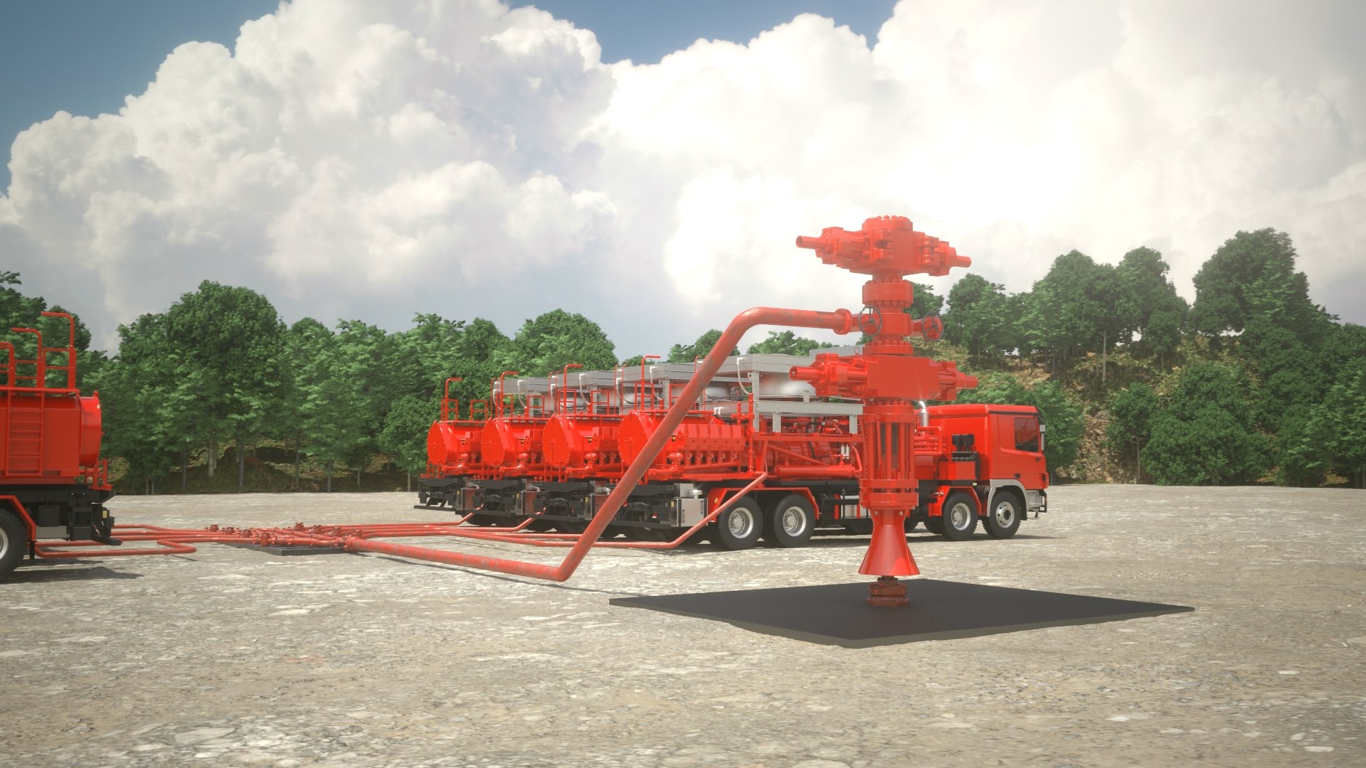Mercedes Benz Oilfield Heavy-duty Fracturing Truck 3D Model ...