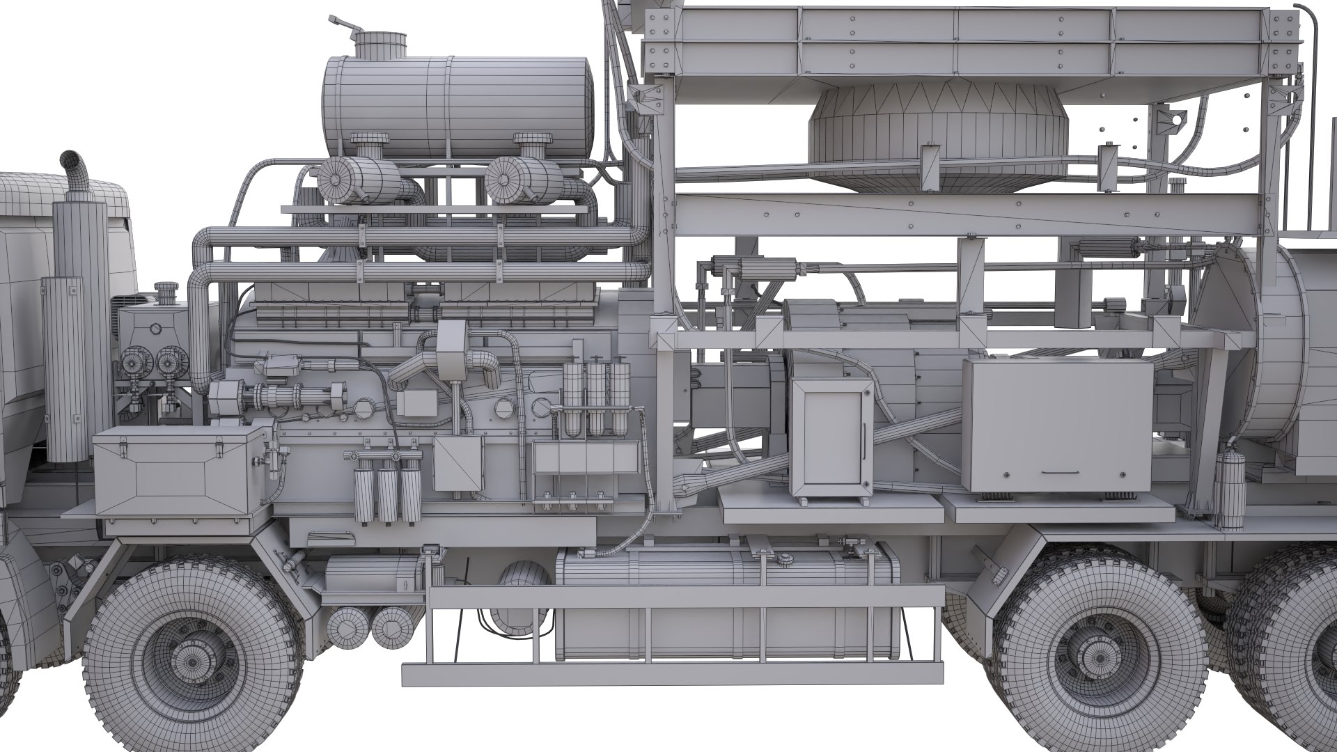 Mercedes benz oilfield heavy-duty fracturing truck 3D model ...