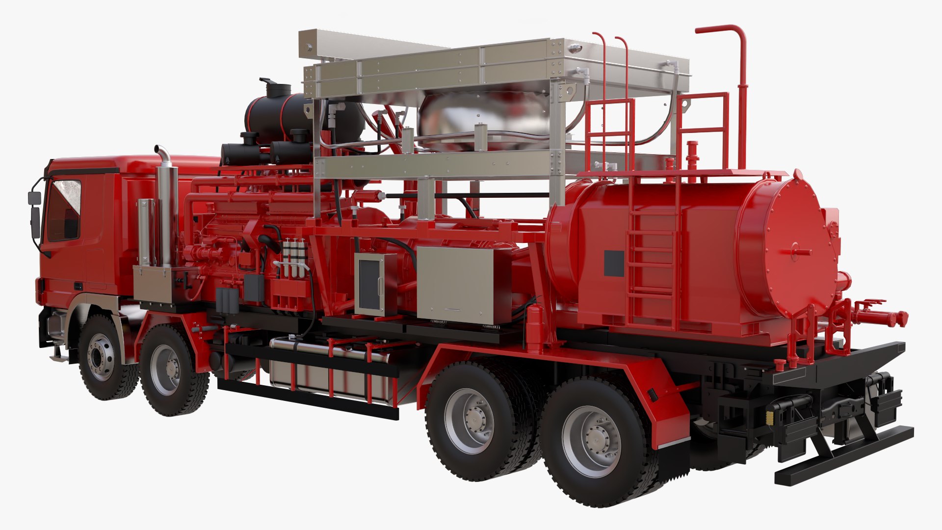 Mercedes Benz Oilfield Heavy-duty Fracturing Truck 3D Model ...