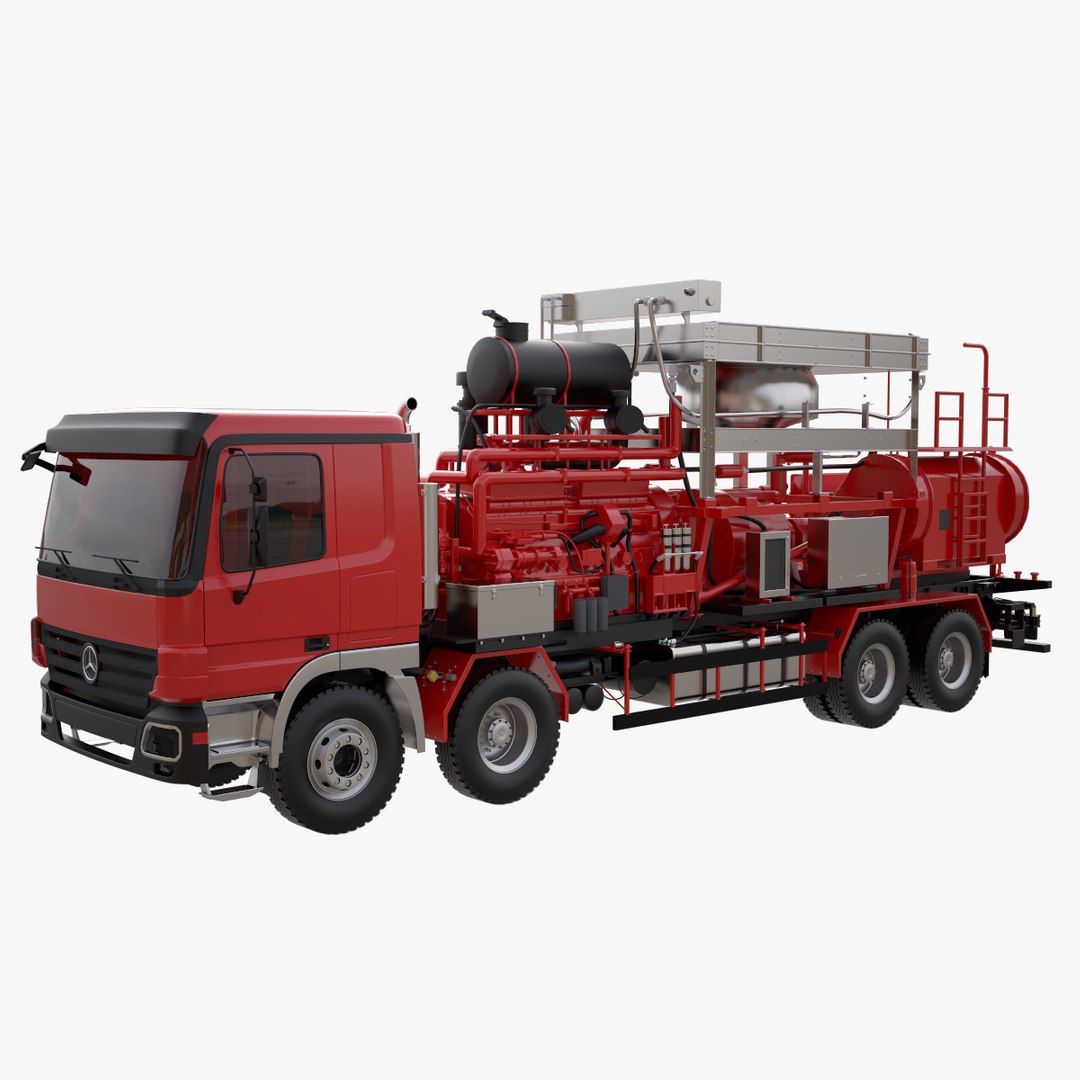 Mercedes benz oilfield heavy-duty fracturing truck 3D model ...