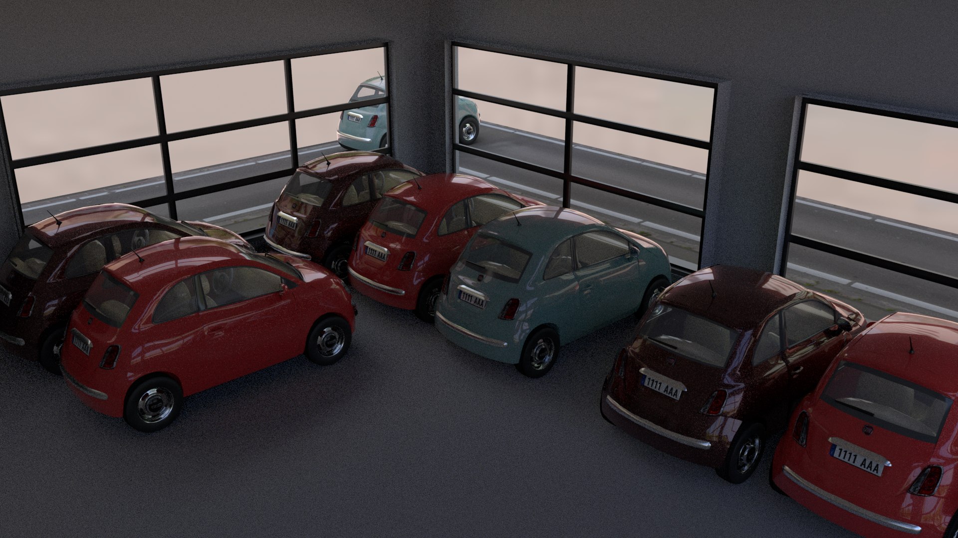 Fiat 500 Car Rental Building 3D - TurboSquid 1888918