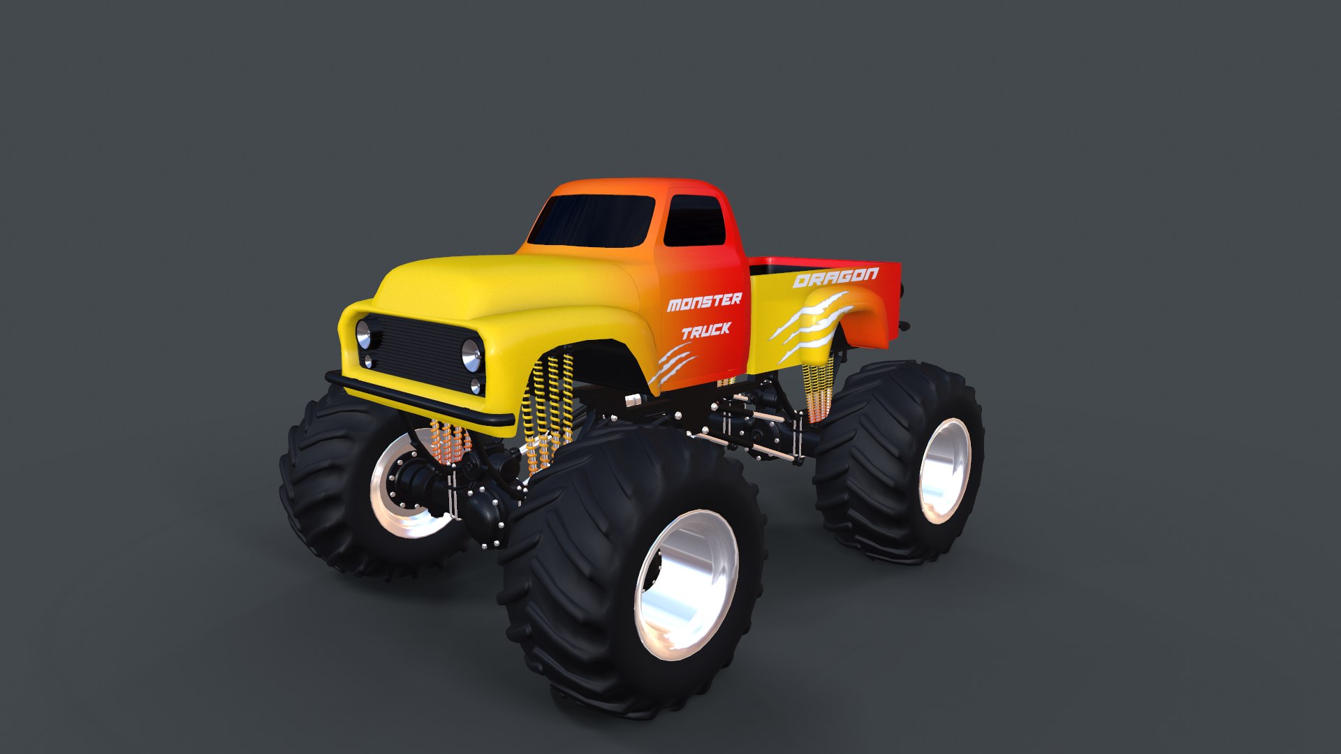 3D Detailed Monster Truck - 3 3D - TurboSquid 1933545