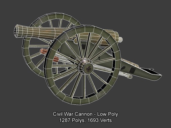 3d model of civil war cannon