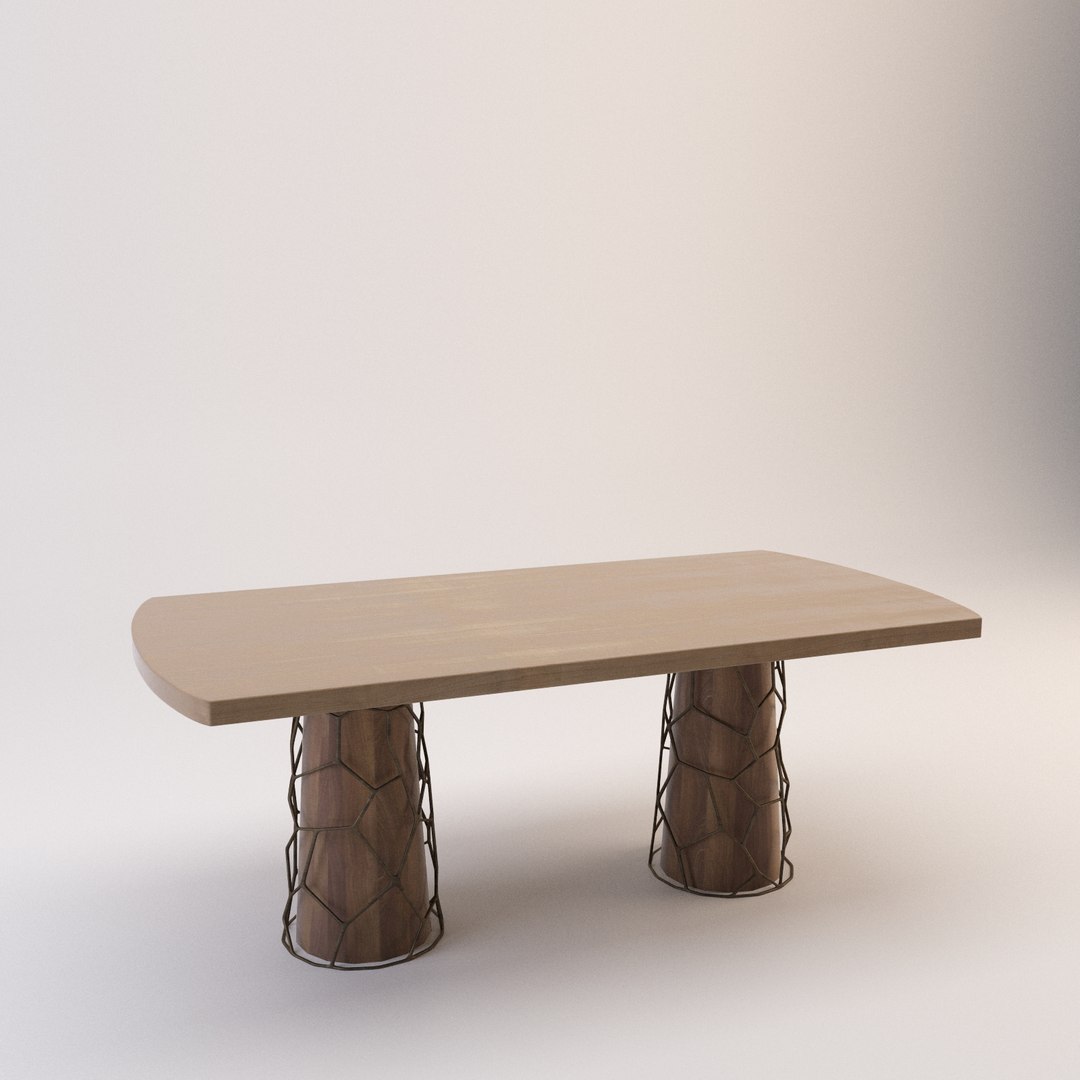3d Highpoly Table Mesh Brass Model