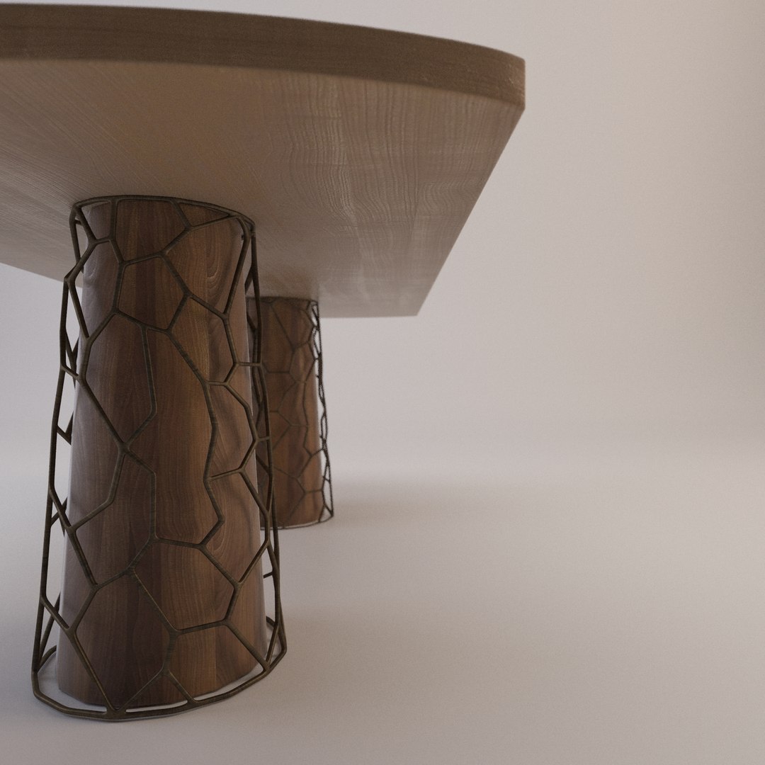 3d Highpoly Table Mesh Brass Model