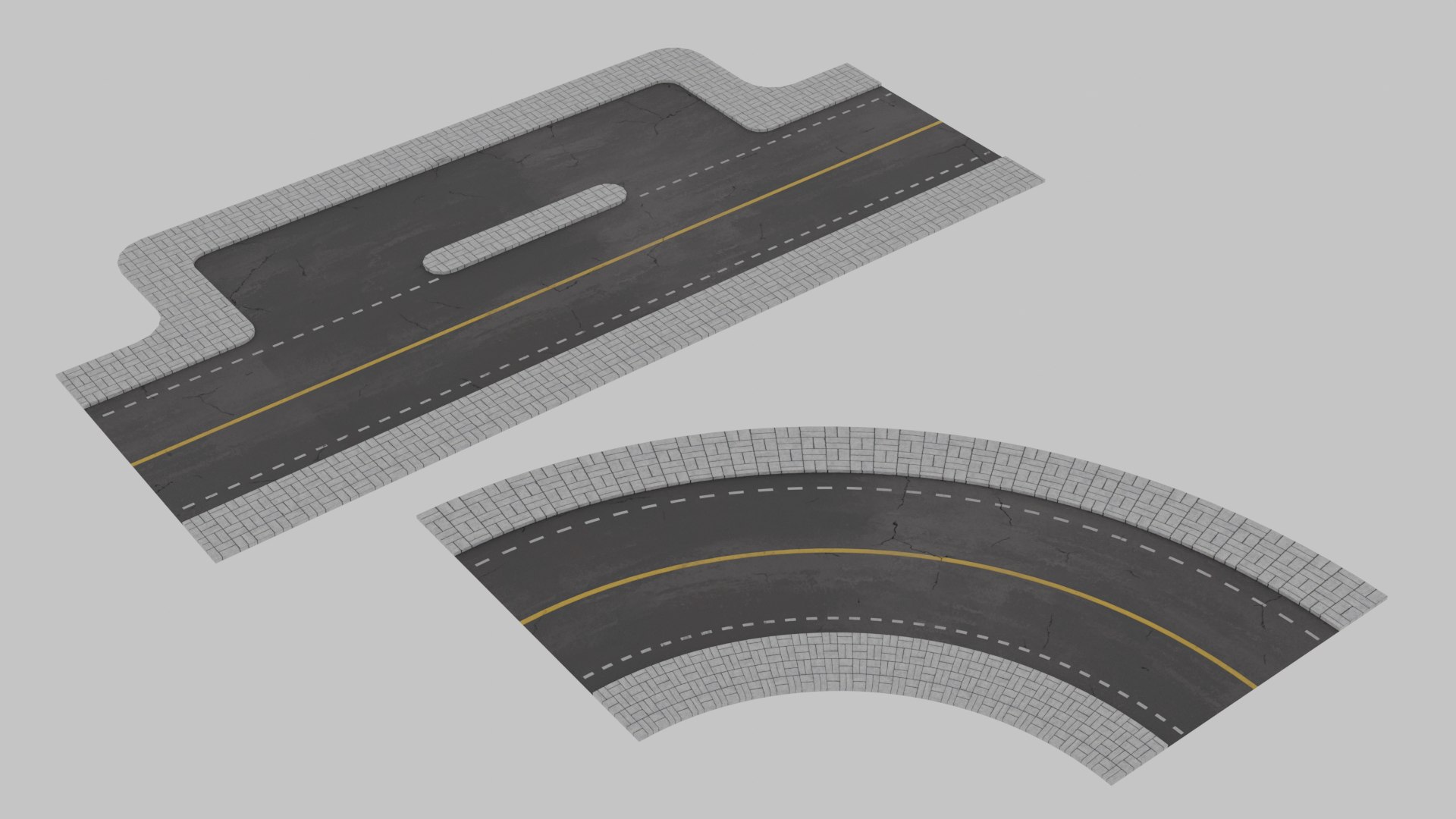 3D Modular Road Pack - TurboSquid 2327530