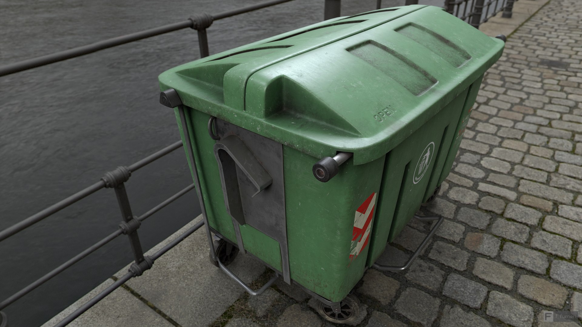 3D Model Urban Garbage Dumpster - TurboSquid 2055624
