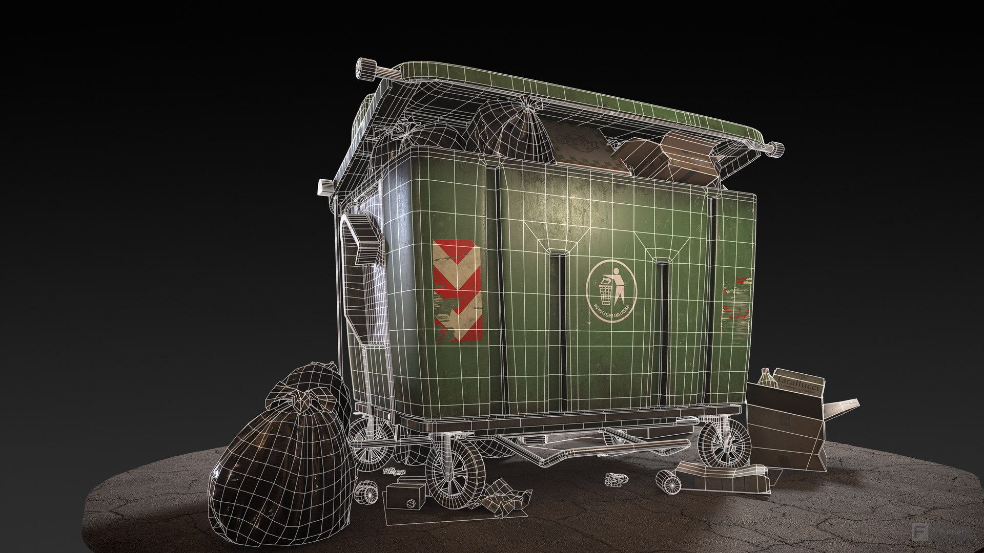 3D Model Urban Garbage Dumpster - TurboSquid 2055624