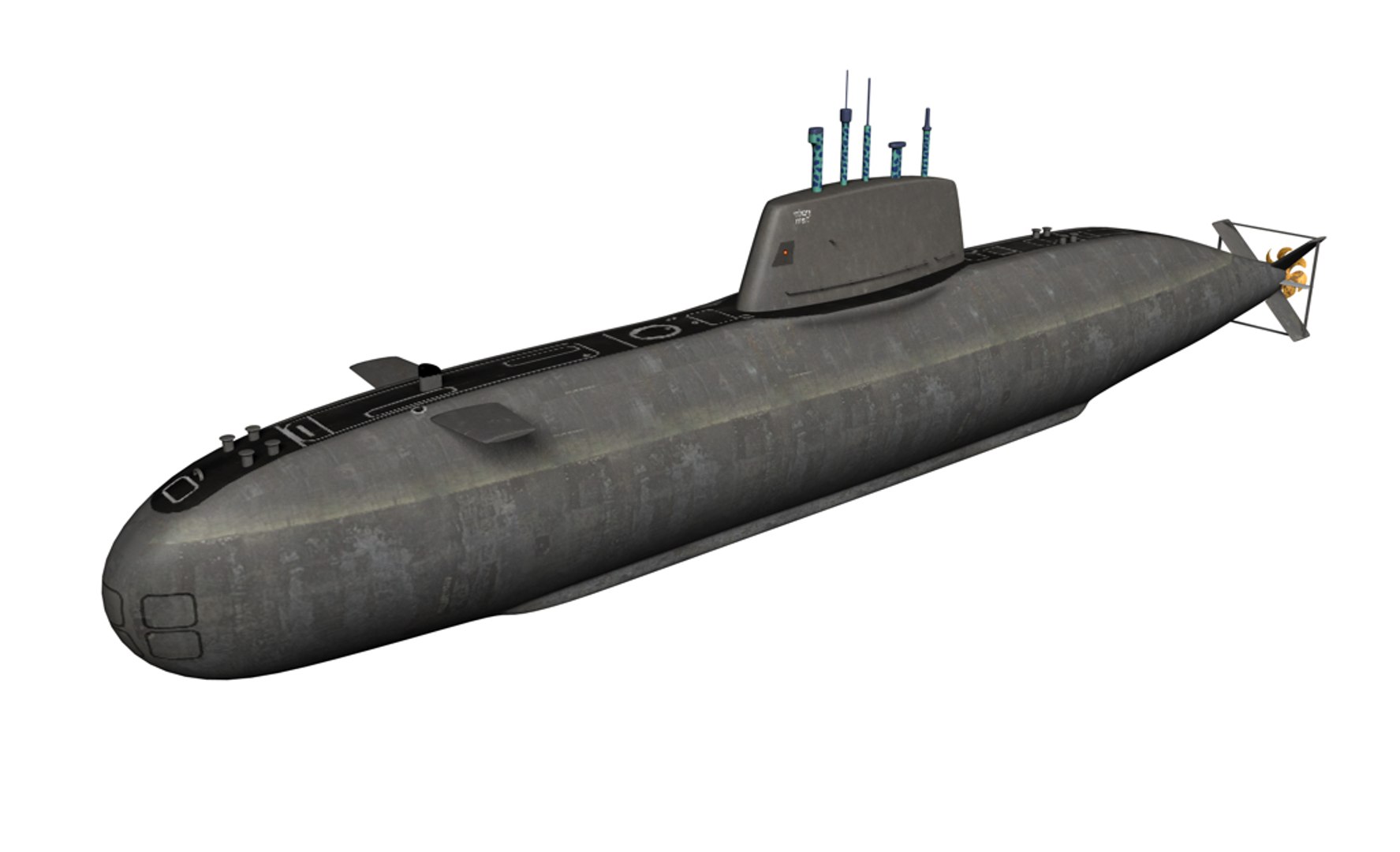 Realistic Ins Dolphin Class Submarine C4d
