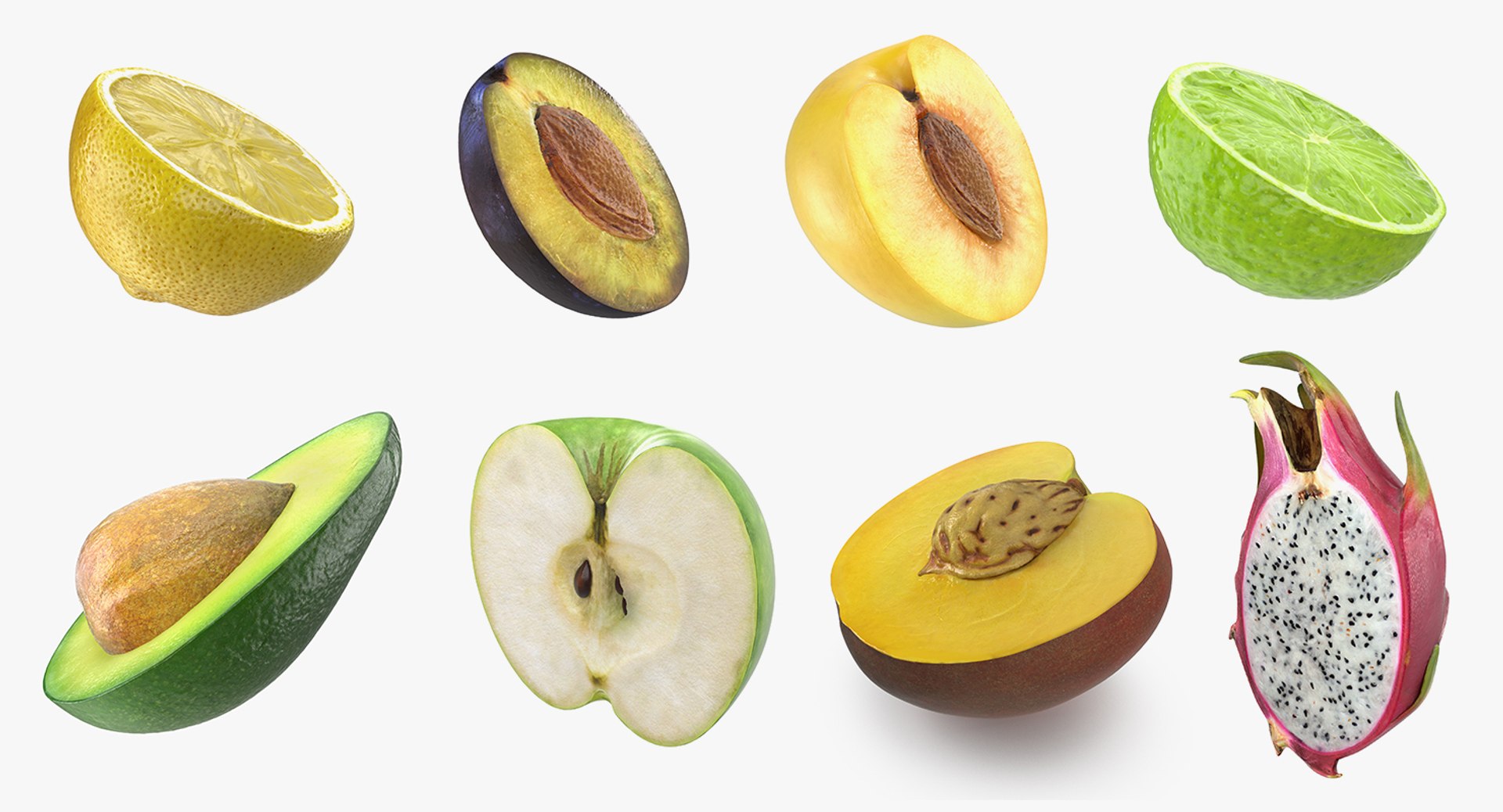 Cross section fruits 3 3D model - TurboSquid 1230108