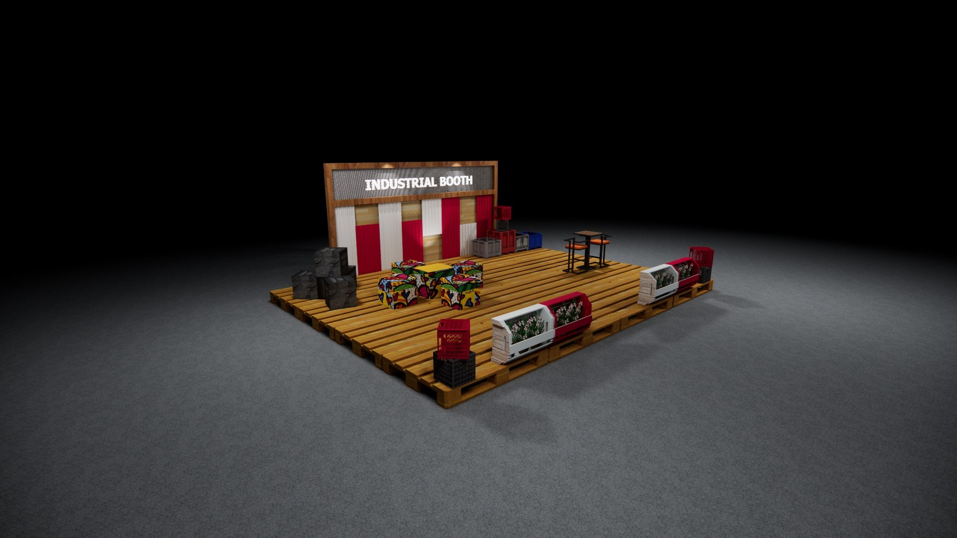 INDUSTRIAL BOOTH Model - TurboSquid 1813286