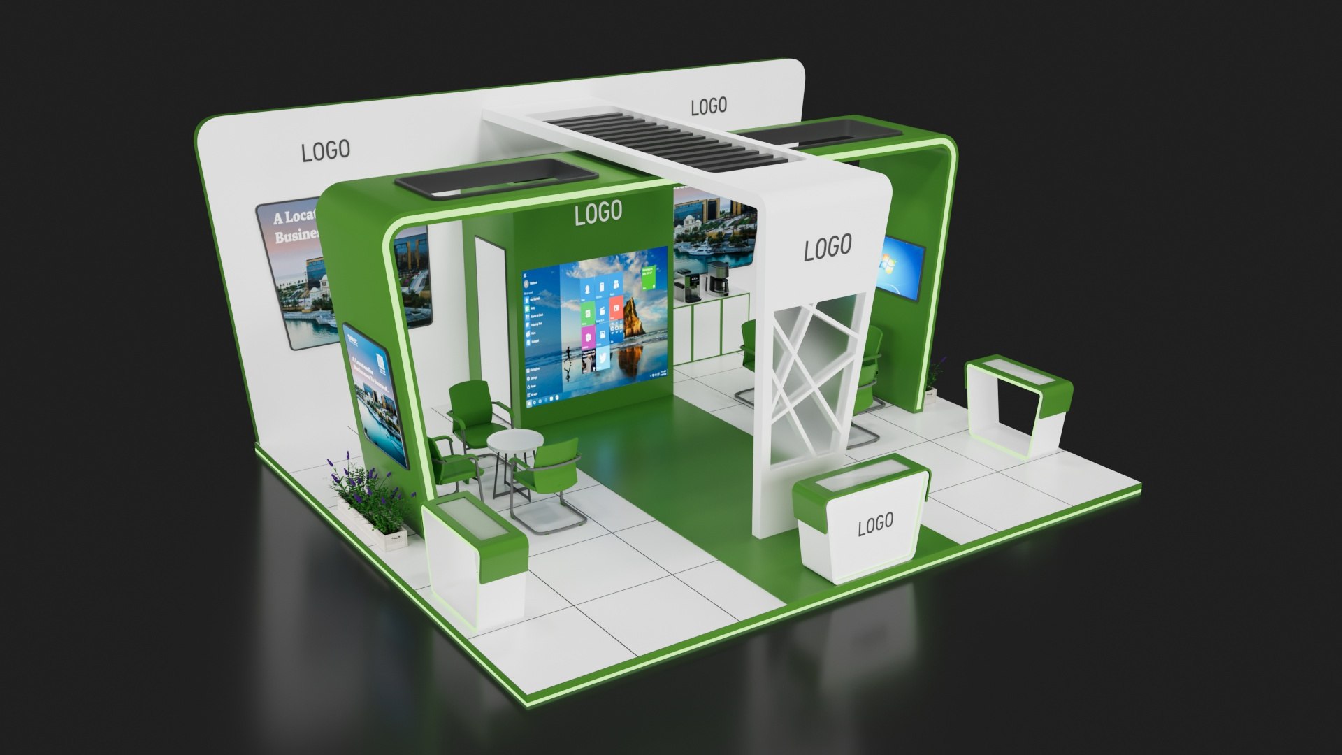Exhibition Booth 3D - TurboSquid 2323199