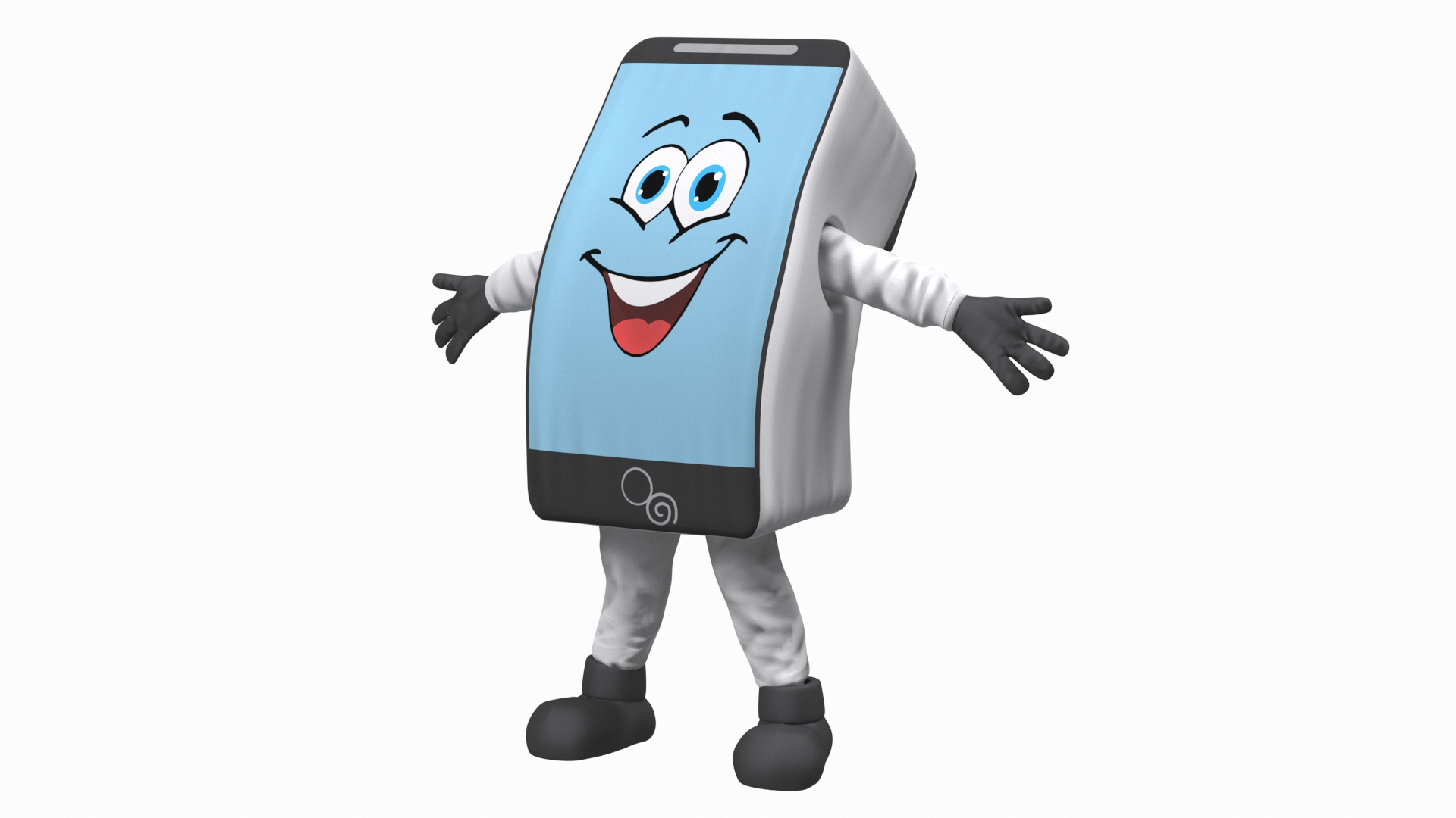 White IPhone Mascot Happy Pose 3D Model - TurboSquid 2073276