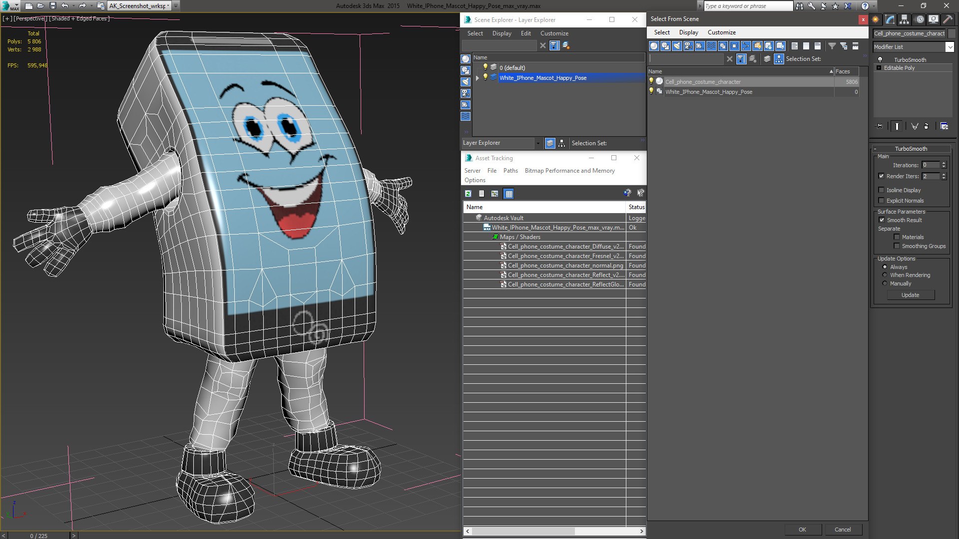 White IPhone Mascot Happy Pose 3D model - TurboSquid 2073276