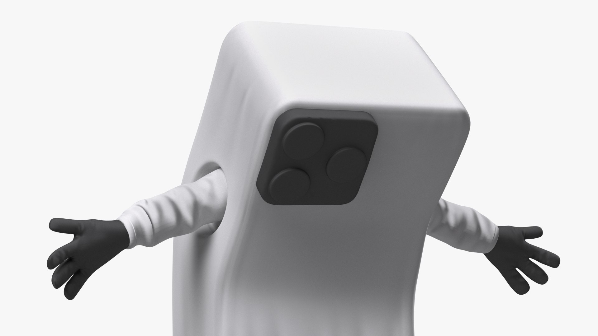 White IPhone Mascot Happy Pose 3D Model - TurboSquid 2073276
