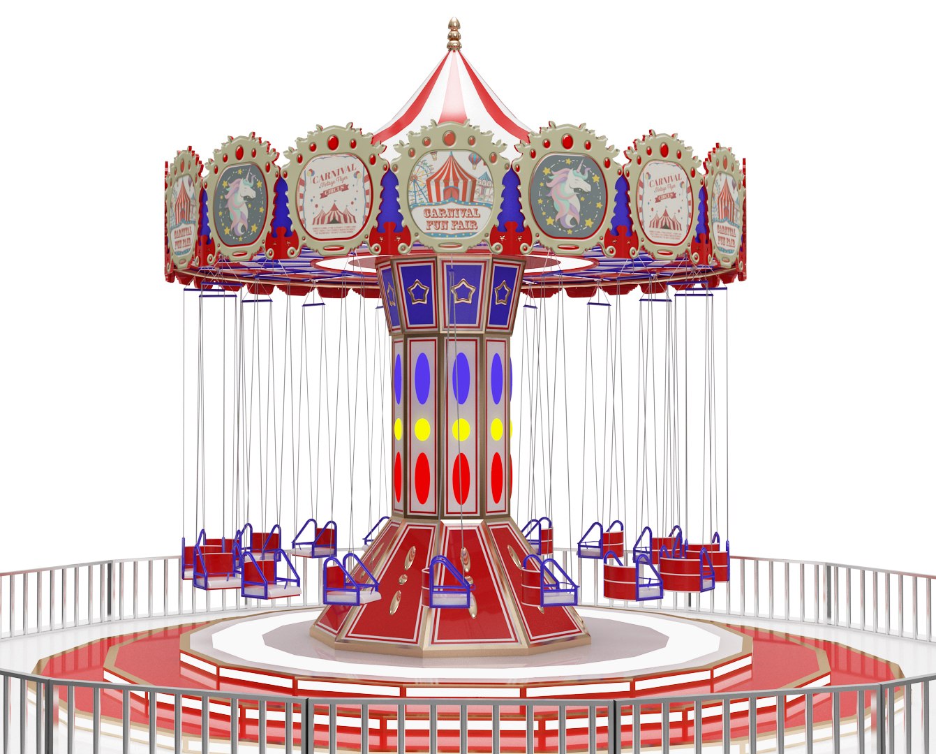 Funfair Swing Model - TurboSquid 1451203
