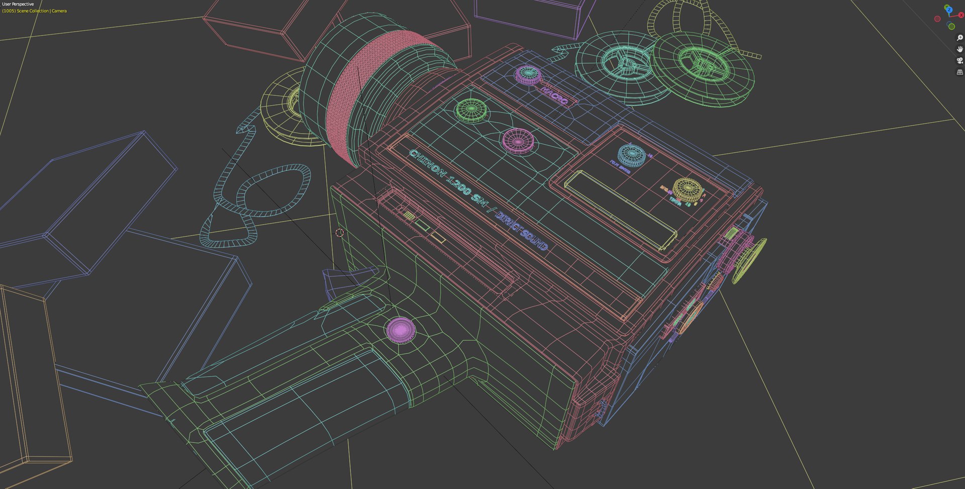 3D Chinon 8mm Film Camera Model And Scene Model - TurboSquid 1778687