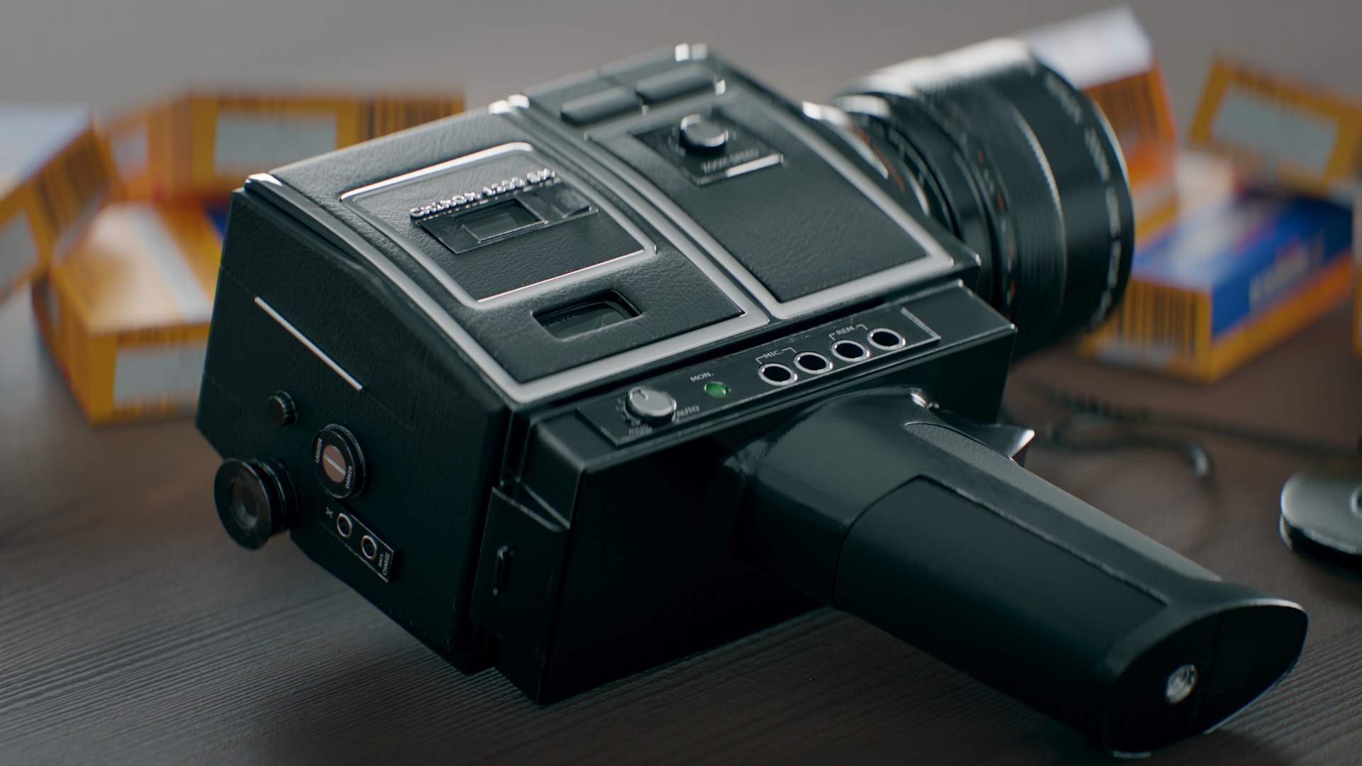 3D Chinon 8mm Film Camera Model And Scene Model - TurboSquid 1778687