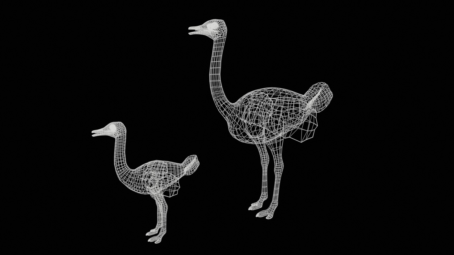 Ostrich Low-poly 3D Model - TurboSquid 1463492