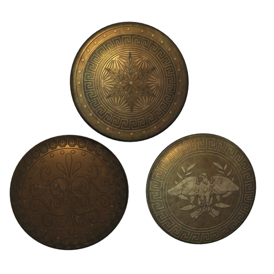 Bronze Shields 3d Model