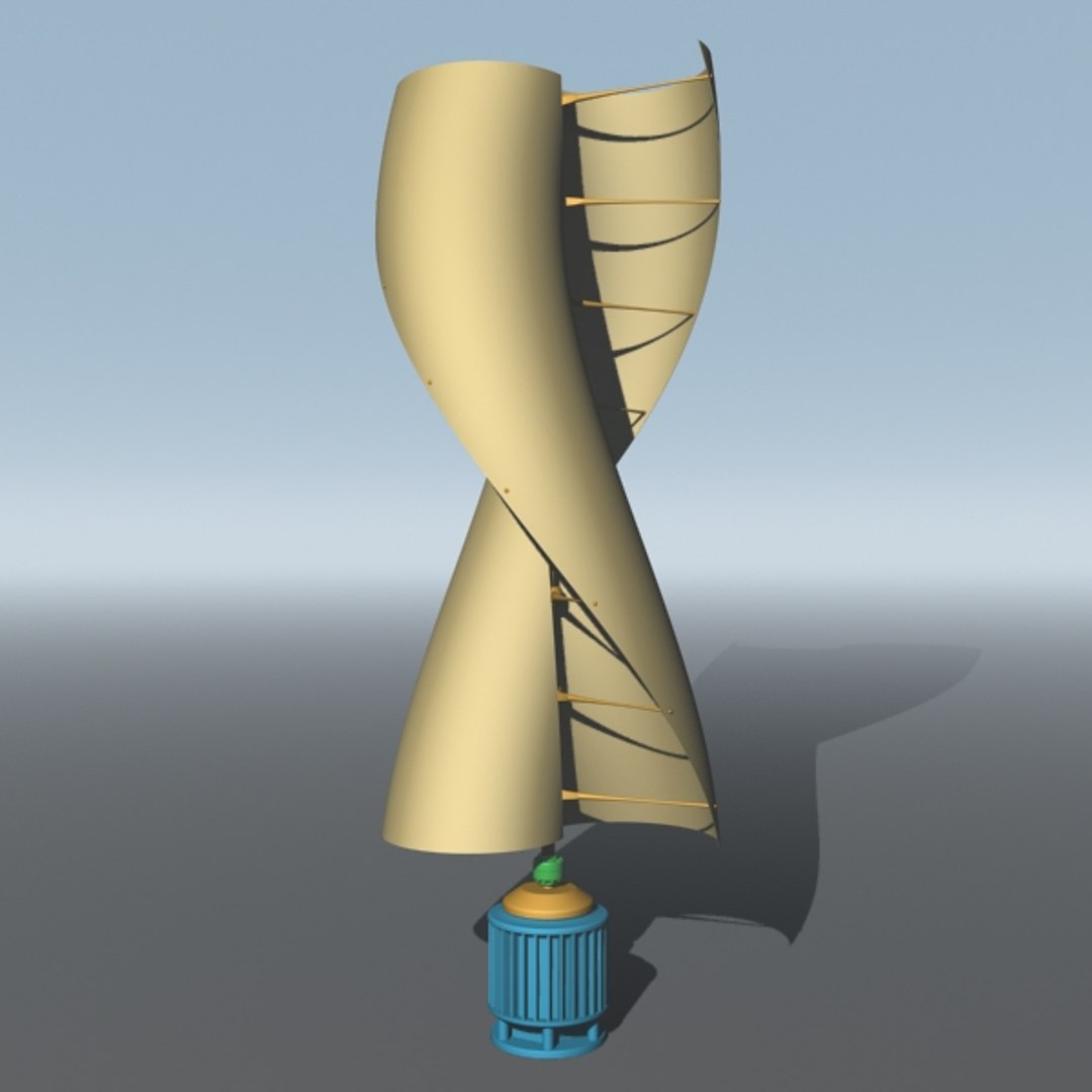 3ds Max Helical Savonius Wind Turbine