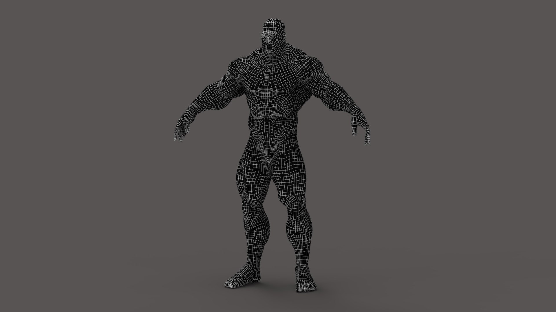 3D Model Bodybuilder Man Wireframe - TurboSquid 1709137