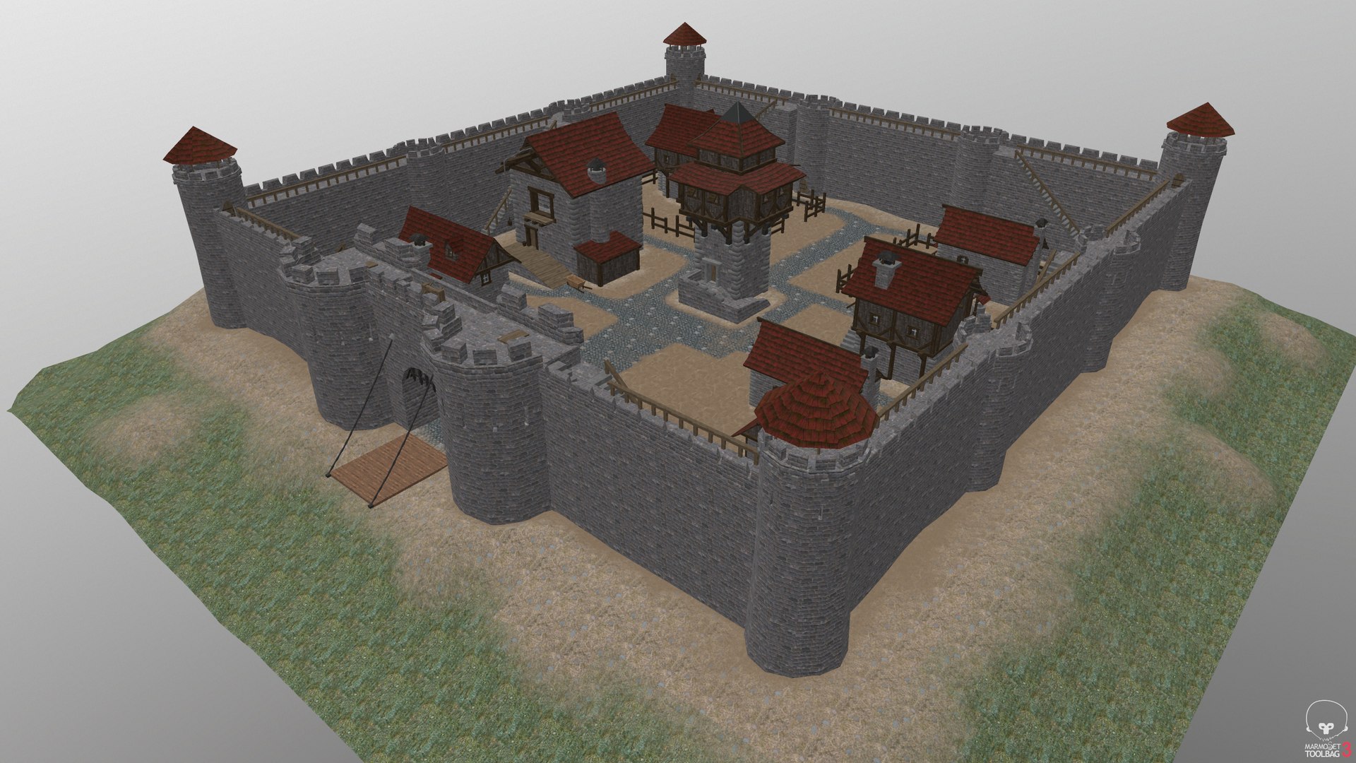3d Model Castle Medieval Gate