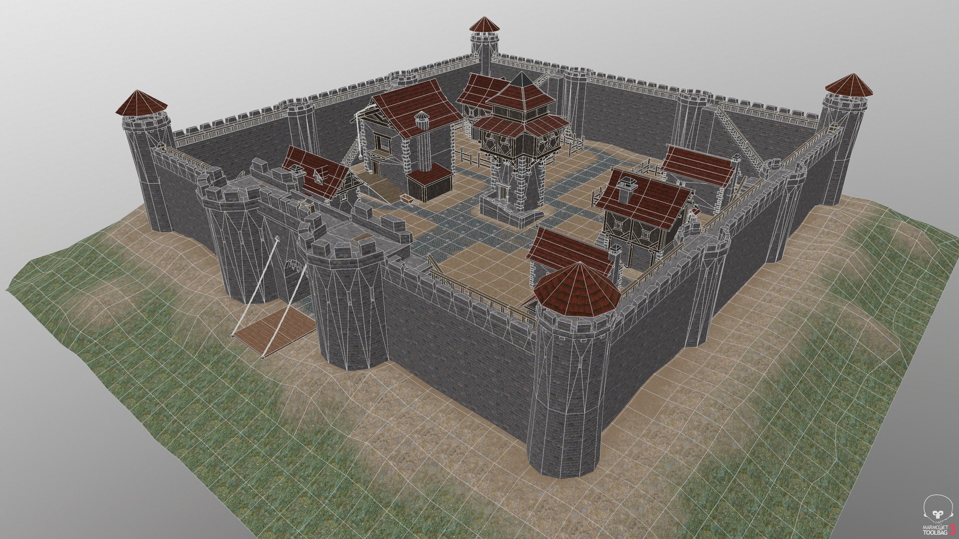 3d Model Castle Medieval Gate