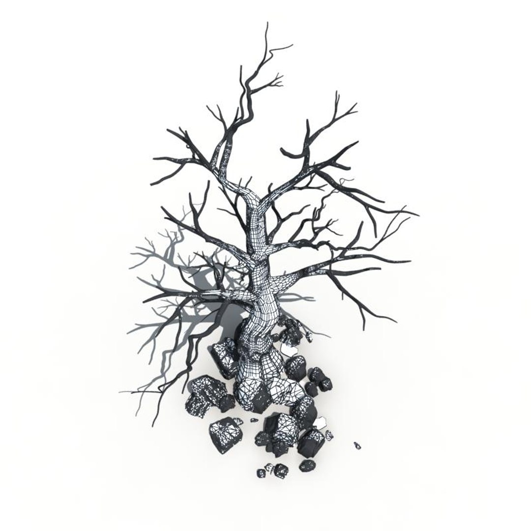 3d model of scary tree dry