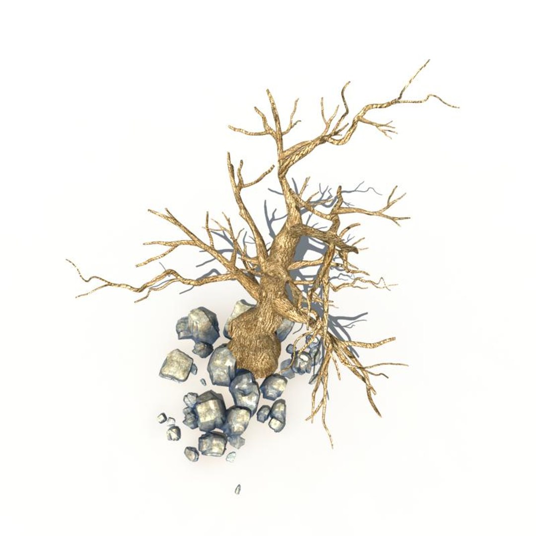 3d model of scary tree dry