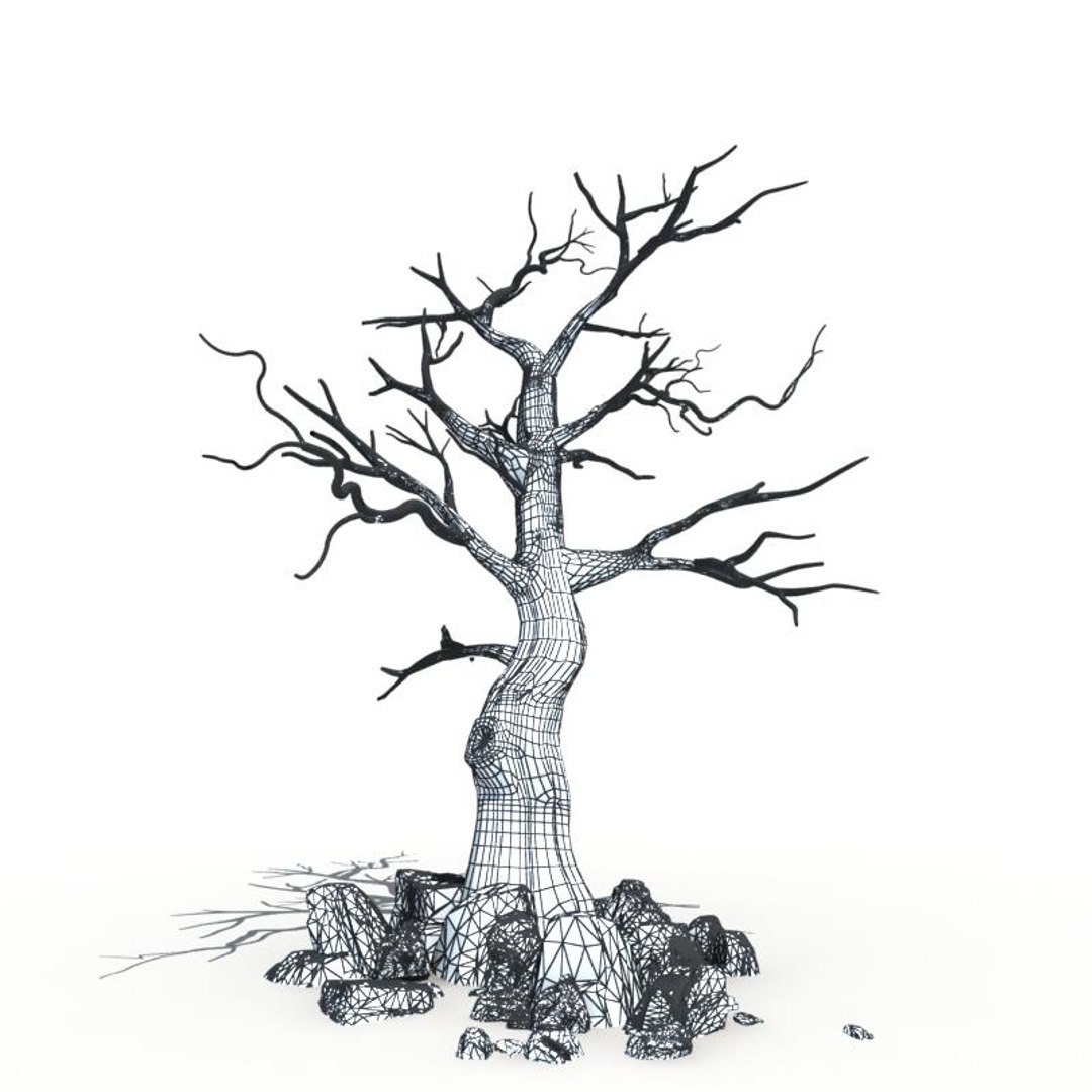 3d model of scary tree dry
