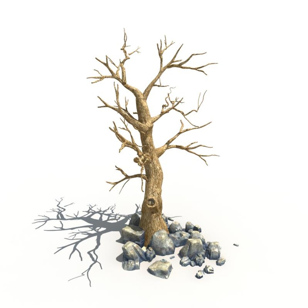 3d model of scary tree dry