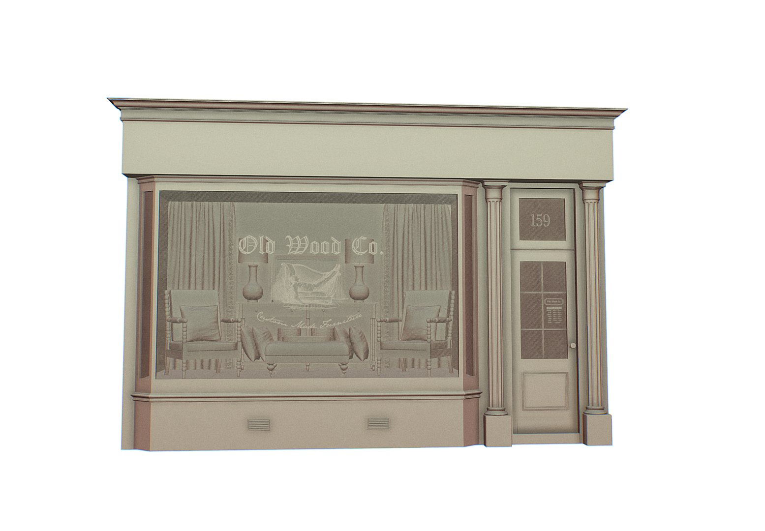Store Front Facade 008 3D - TurboSquid 2162933