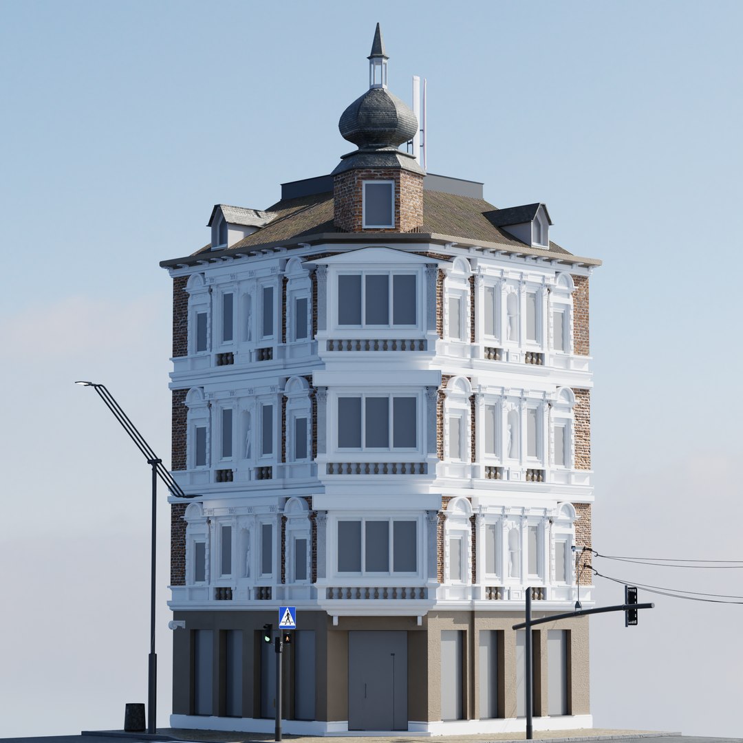Silesian Multi-family Corner House 3D Model - TurboSquid 2212482