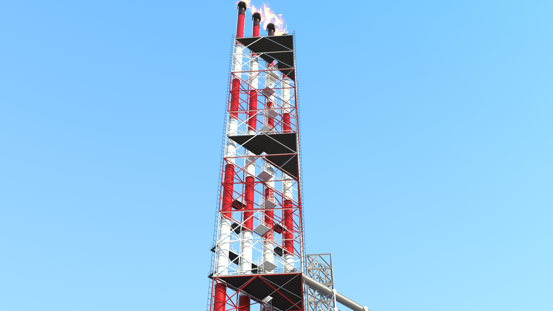 3D flare stacks - TurboSquid 1690815