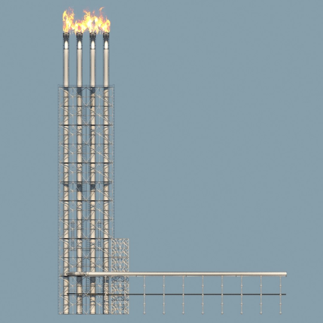 3D Flare Stacks - TurboSquid 1690815