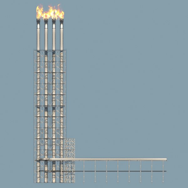 3D flare stacks - TurboSquid 1690815