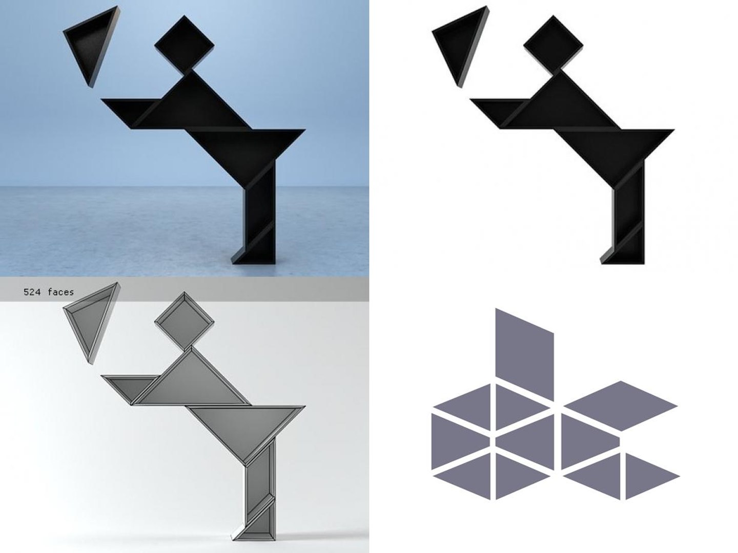 Tangram 6 3D Model - TurboSquid 1184856