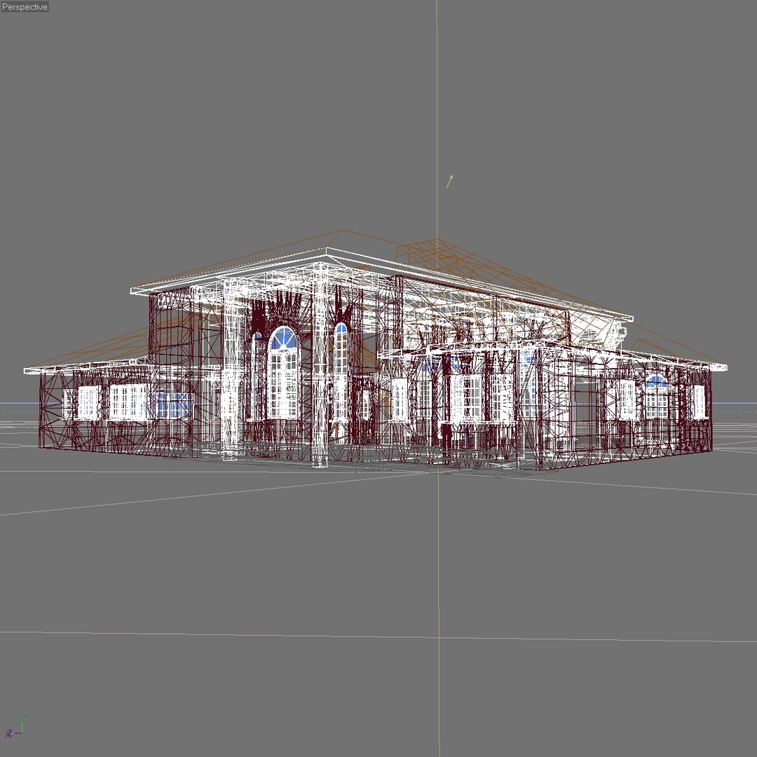 House Classical Modeled 3d Model
