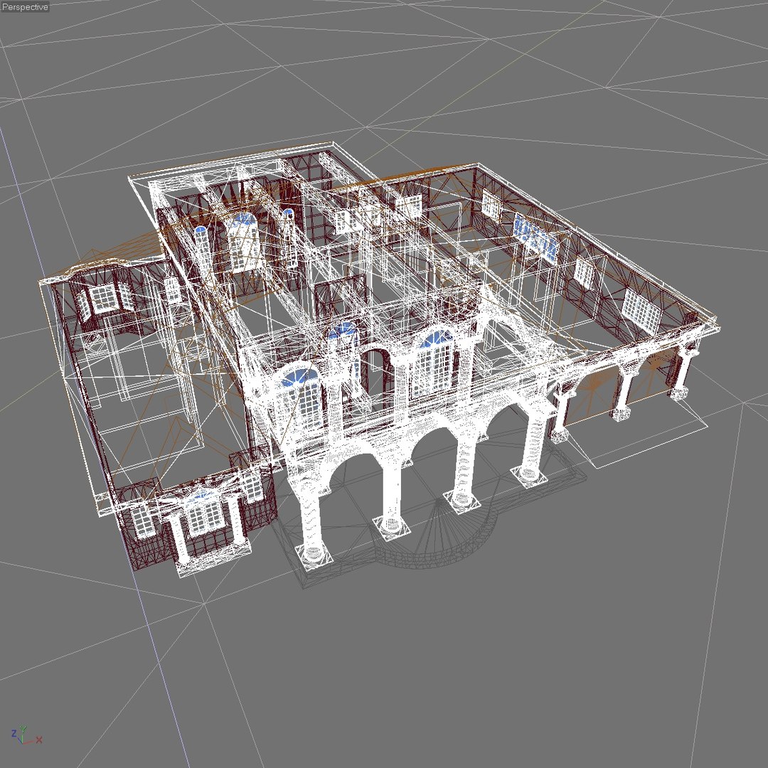 House Classical Modeled 3d Model