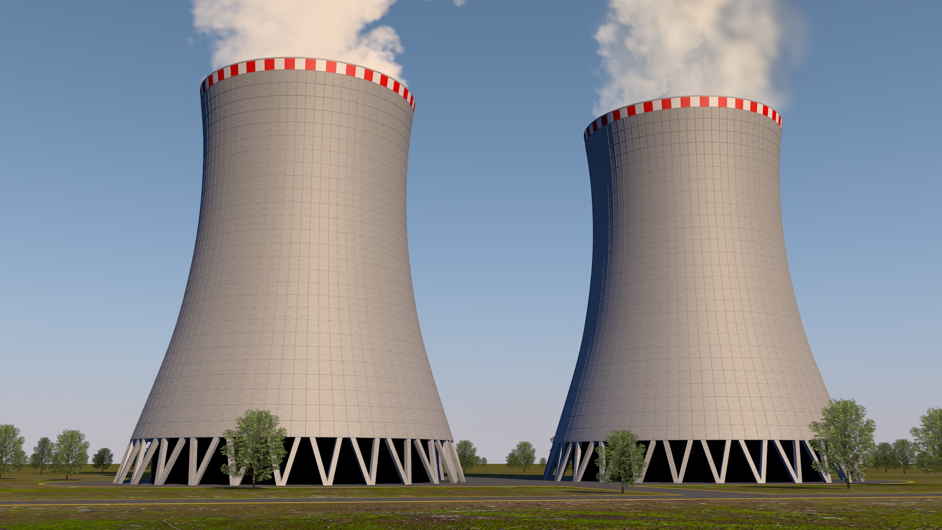 3D Nuclear Towers - TurboSquid 1212710