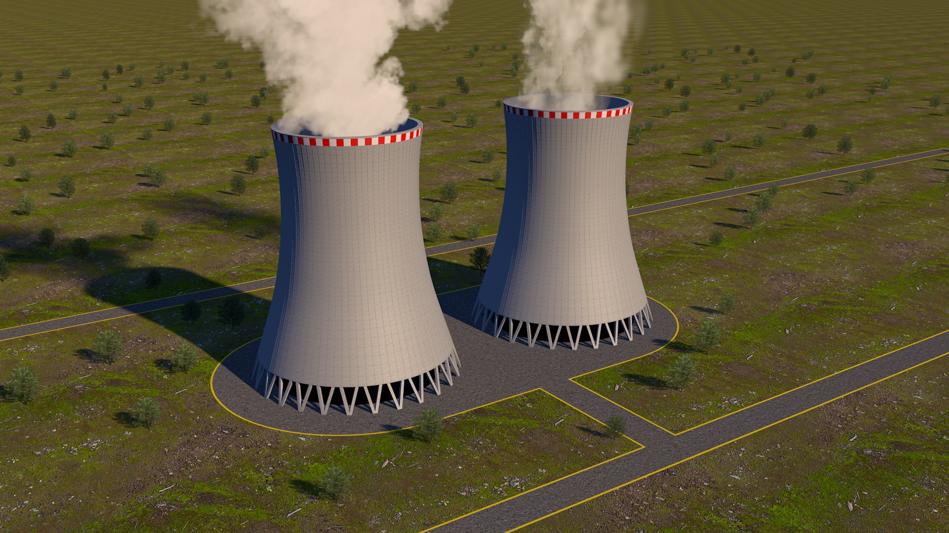 3D Nuclear Towers - TurboSquid 1212710