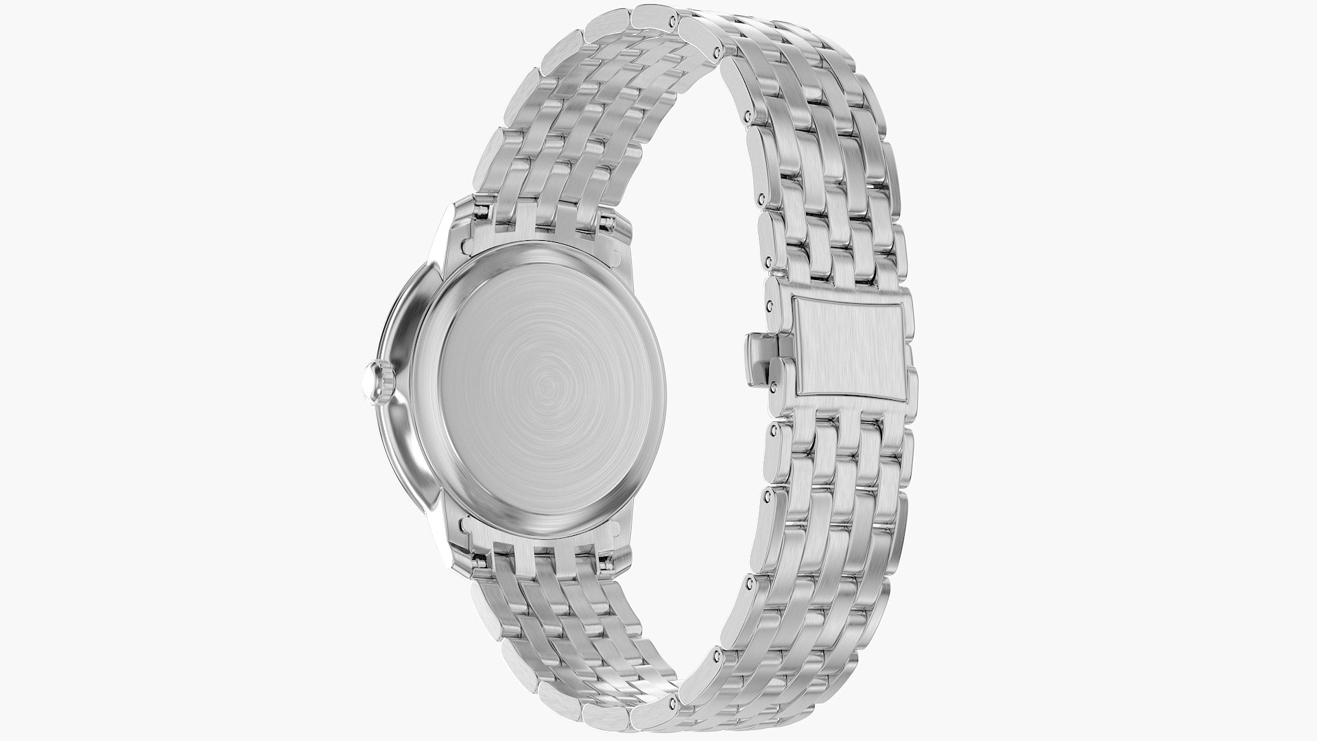 3D Classic Watch Steel Bracelet Black Dial Model - TurboSquid 2264945